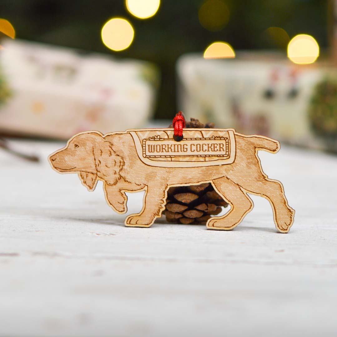 Personalised Working Cocker Spaniel Short Tail Dog Decoration ...